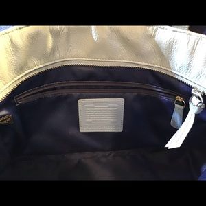 Coach | Bags | Coach Light Blue Patent Leather Logo Shoulder Bag | Poshmark